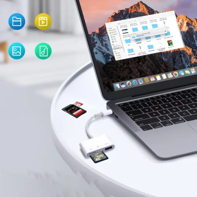Type-C 3-u-1 čitač kartica — Brzi SD/TF/USB za iPad i MacBook Orange ...