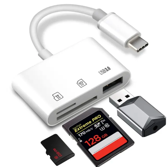 Type-C 3-u-1 čitač kartica — Brzi SD/TF/USB za iPad i MacBook Green ...